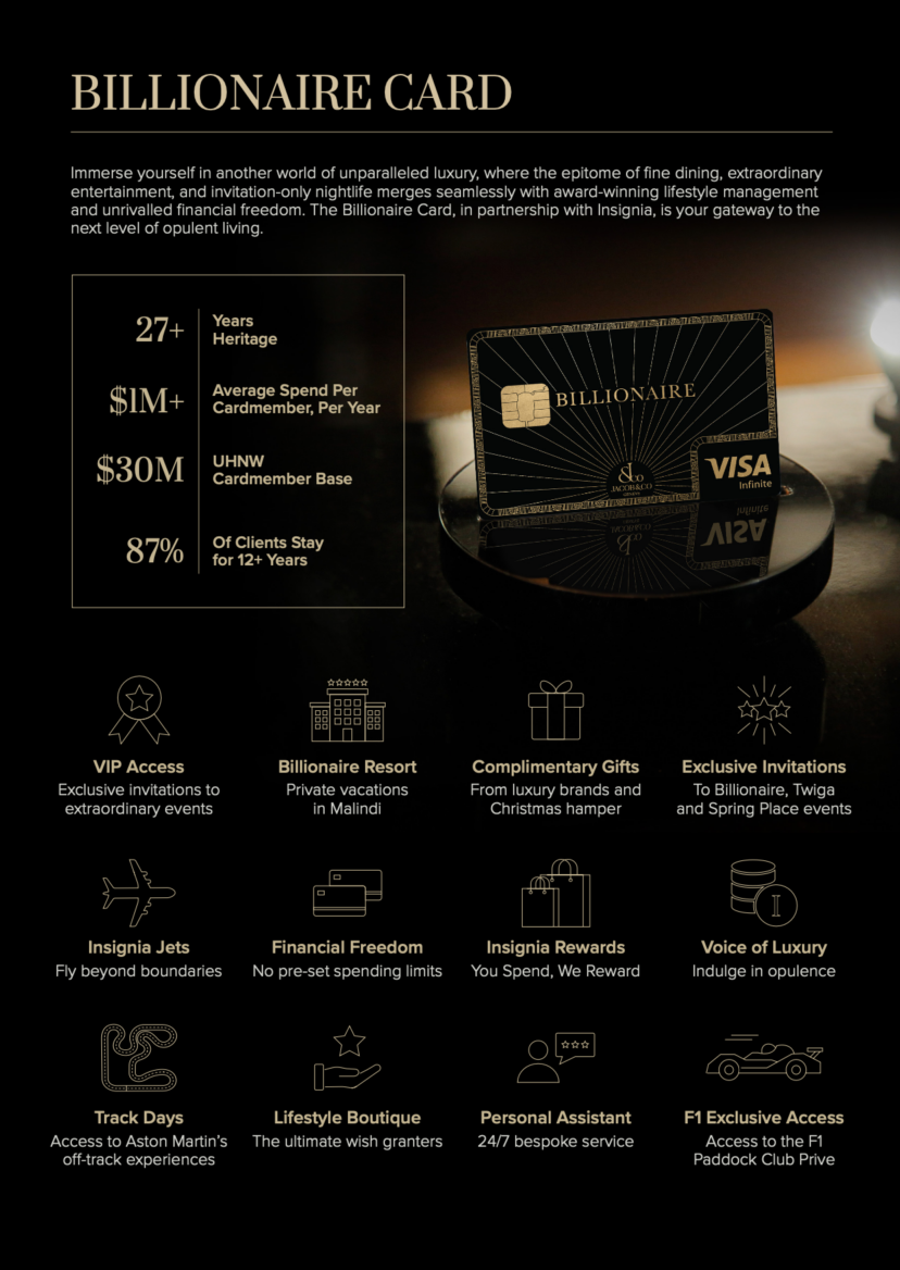 Billionaire Card Powered by Insignia Luxury - Insignia